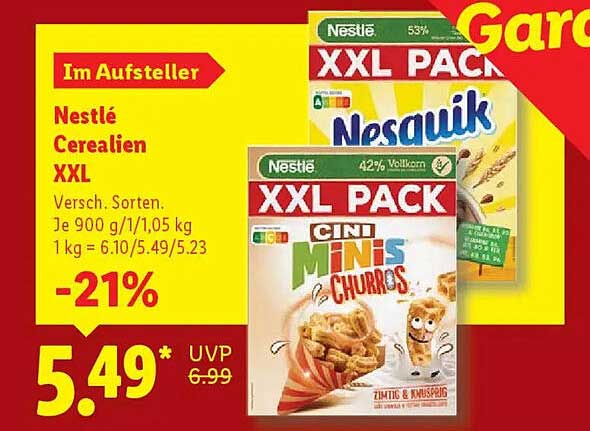 Nestlé Cerealien Xxl Angebot bei Lidl - ProspektGuru.de