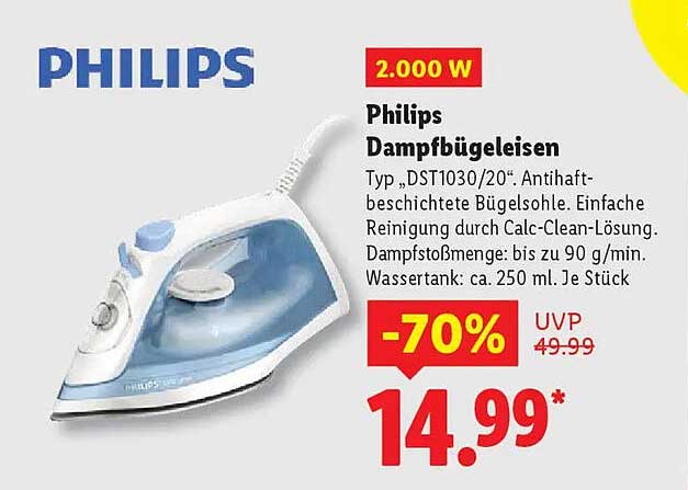 Philips Dampf Bügeleisen Angebot bei Lidl - ProspektGuru.de