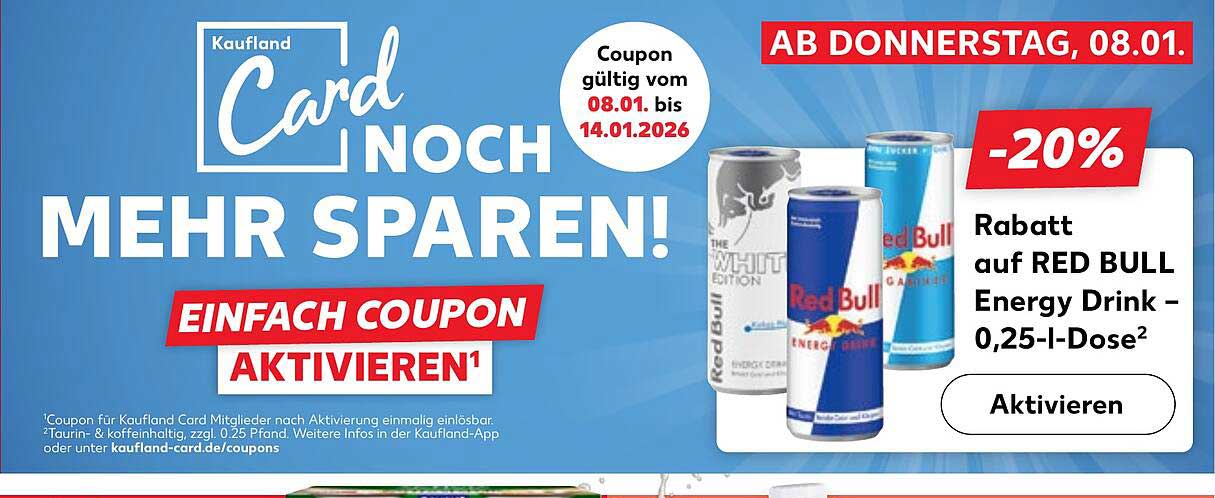 Red Bull Energy Drink Versch. Sorten 0,25-L-Dose Zzgl. 0.25 Pfand (1L ...