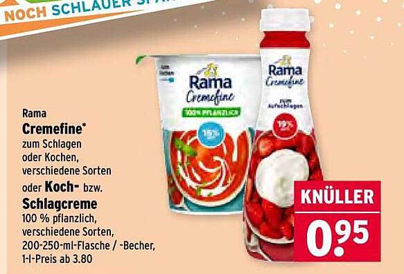 Rama Cremefine* Zum Schlagen Oder Kochen, Verschiedene Sorten Oder Koch ...