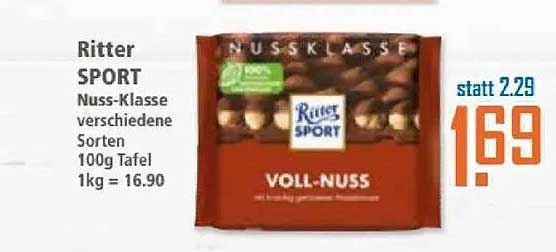 Ritter Sport Nuss-Klasse Verschiedene Sorten 100G Tafel Angebot bei K+K ...
