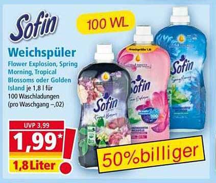 Sofin Weichspüler Flower Explosion, Spring Morning, Tropical Blossoms ...