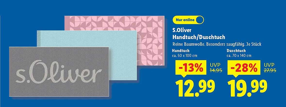 S. Oliver Handtuch/Duschtuch Angebot bei Lidl - ProspektGuru.de