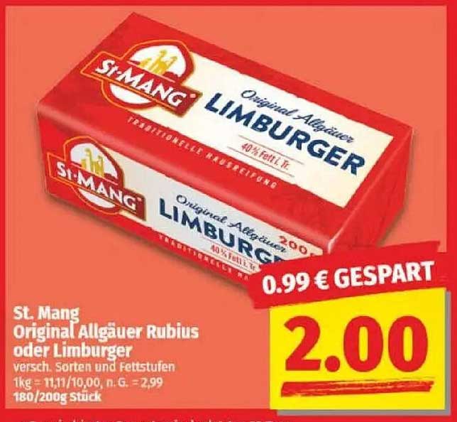 St. Mang Original Allgäuer Limburger Oder Rubius Angebot bei E-Center ...
