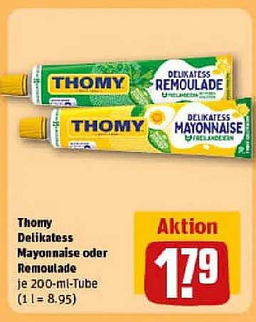 Thomy Delikatess Mayonnaise Oder Remoulade Je 200-Ml-Tube Angebot bei ...