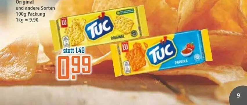 Tuc Original Und Andere Sorten 100G Packung Angebot bei K+K Klaas ...
