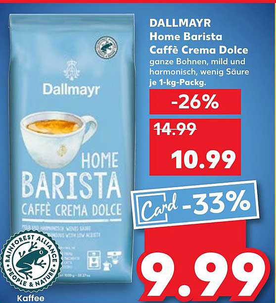Dallmayr Home Barista Caffè Crema Dolce Angebot bei Kaufland
