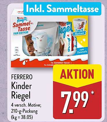 Ferrero Kinder Riegel Angebot bei Aldi Nord