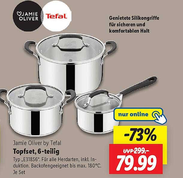 Jamie Oliver By Tefal Topfset, 6-Teilig Angebot bei Lidl - ProspektGuru.de