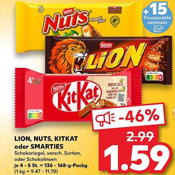 Lion, Nuts, Kitkat Oder Smarties Angebot bei Kaufland - ProspektGuru.de