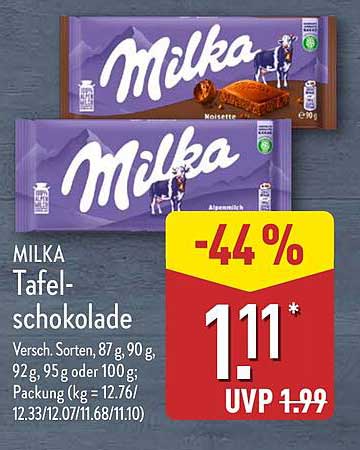 Milka Tafel-Schokolade Angebot bei Aldi Nord