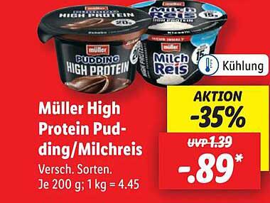 Müller High Protein Pudding/Milchreis Angebot bei Lidl