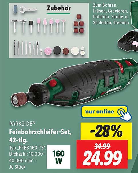 Parkside® Feinbohrschleifer-Set, 42-Tlg. Angebot bei Lidl