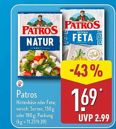 Patros Hirtenkäse Oder Feta Angebot bei Aldi Nord
