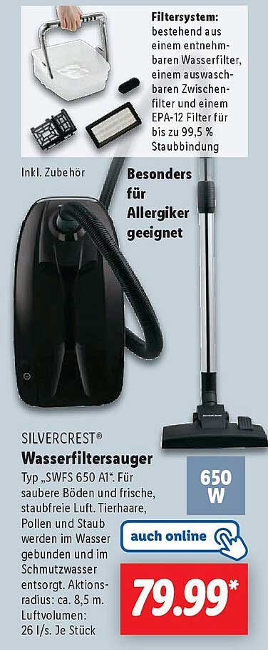 Silvercrest® Wasserfiltersauger Angebot bei Lidl