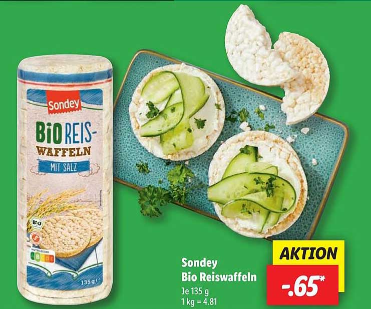Sondey Bio Reiswaffeln Angebot bei Lidl - ProspektGuru.de