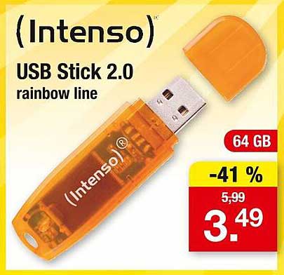 Intenso Usb Stick 2.0 Rainbow Line 64 Gb Angebot bei Zimmermann