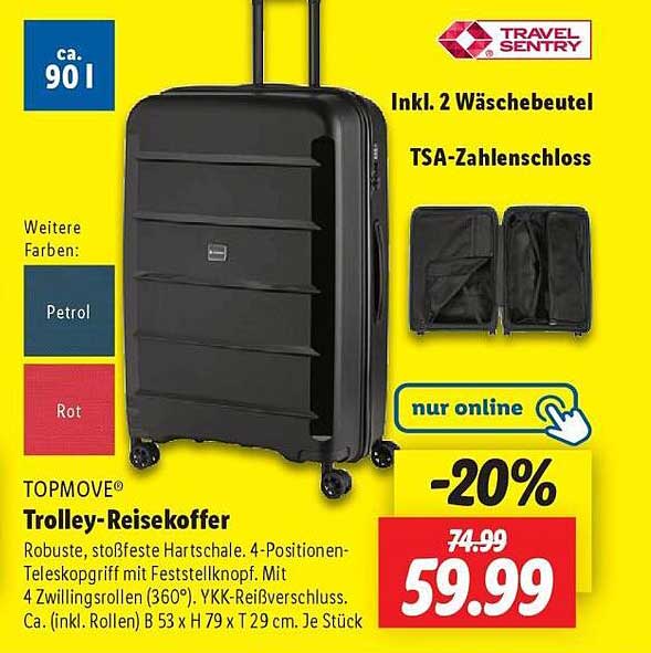 Topmove® Trolley-Reisekoffer Angebot bei Lidl