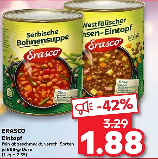 Erasco Eintopf Angebot bei Kaufland - ProspektGuru.de