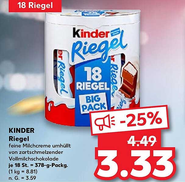 Kinder Riegel Angebot bei Kaufland