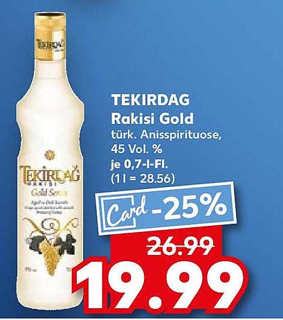 Tekirdag Rakisi Gold Angebot bei Kaufland