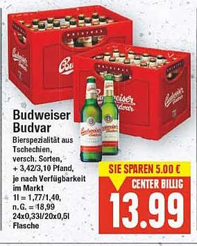 Budweiser Budvar Angebot bei E-Center - ProspektGuru.de