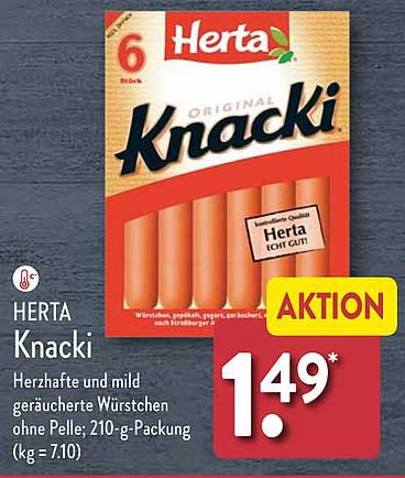 Herta Knacki Angebot bei Aldi Nord