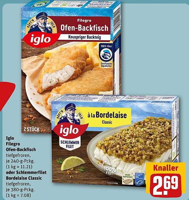 Iglo Filegro Ofen-Backfisch Angebot bei REWE Center