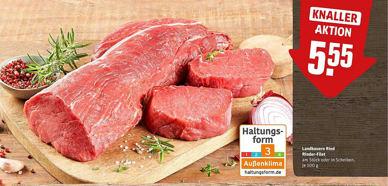 Landbauern Rind Rinder-Filet Angebot bei REWE Center - ProspektGuru.de