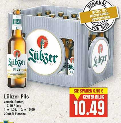 Lübzer Pils Angebot bei E-Center