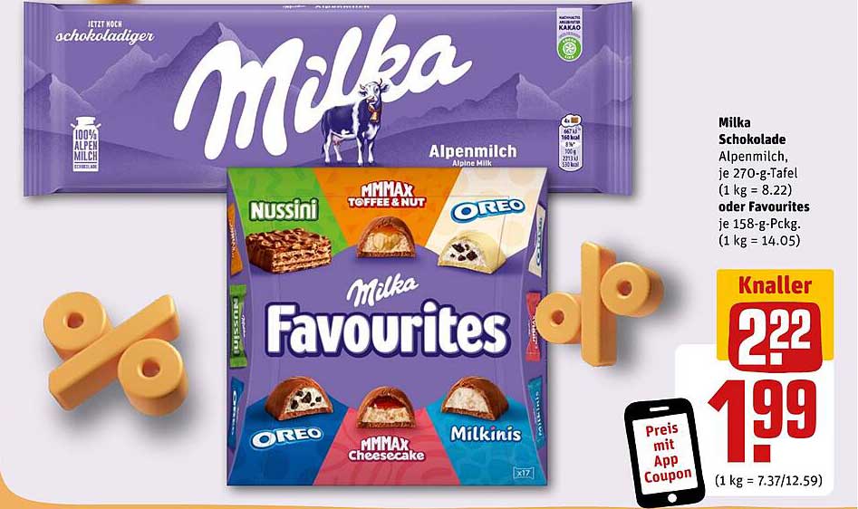 Milka Schokolade Alpenmilch Angebot bei REWE Center