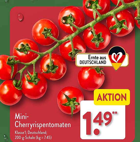 Mini-Cherry-Rispentomaten Angebot bei Aldi Nord - ProspektGuru.de
