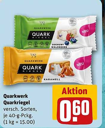 Quarkwerk Quarkriegel Angebot bei REWE Kaufpark - ProspektGuru.de
