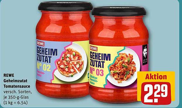 Rewe Geheimzutat Tomatensauce Nr. 02 Und Nr. 03 Angebot bei REWE Center