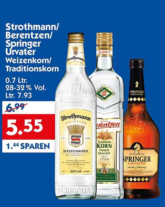 Strothmann/ Berentzen/ Springer Urvater Weizenkorn/ Traditionskorn ...