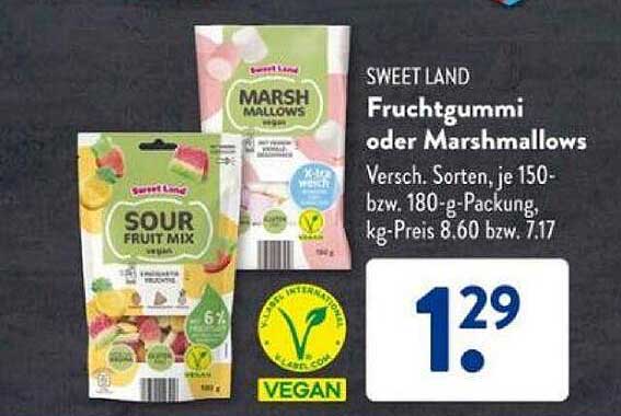 Sweet Land Fruchtgummi Oder Marshmallows Angebot bei Aldi Süd