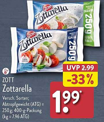 Zott Zottarella Angebot bei Aldi Nord