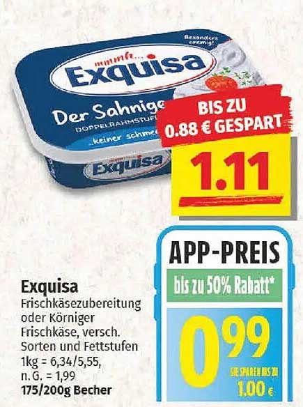 Exquisa Frischkäsezubereitung Oder Körniger Frischkäse - Verschiedene ...