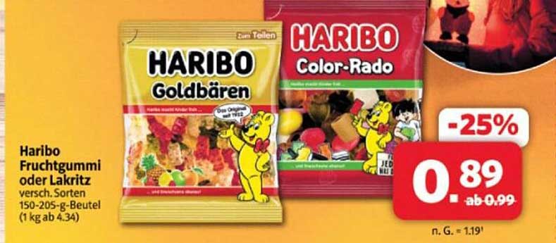 Haribo Fruchtgummi Oder Lakritz, Verschiedene Sorten Angebot bei ...