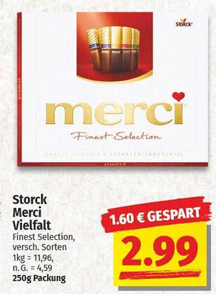 Storck Merci Vielfalt 250G Packung Angebot bei nah & gut - ProspektGuru.de