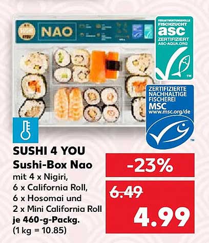 Sushi 4 You Sushi-Box Nao Angebot bei Kaufland - ProspektGuru.de