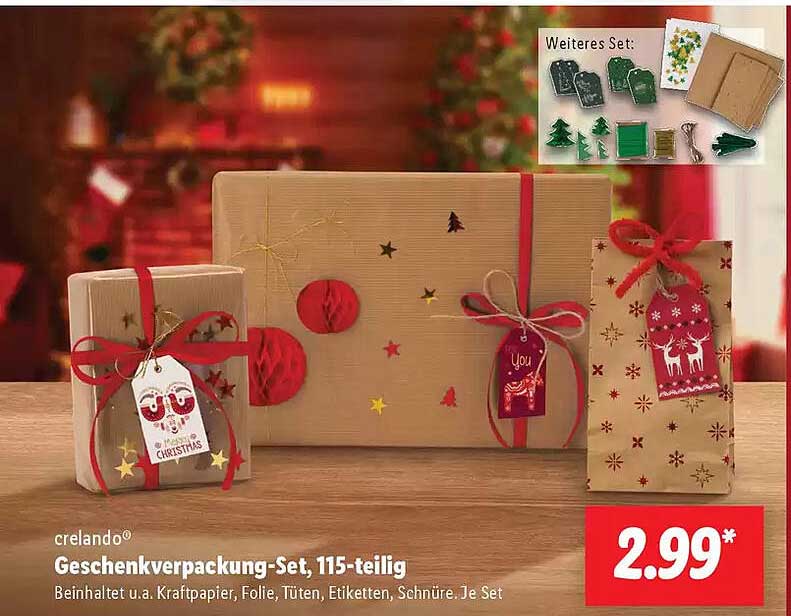 Geschenkverpackung-Set, 115-Teilig Angebot bei Lidl - ProspektGuru.de