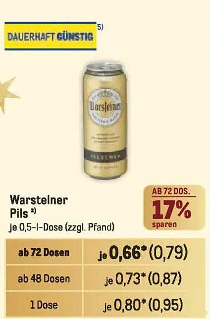 Warsteiner Pils Angebot bei METRO - ProspektGuru.de