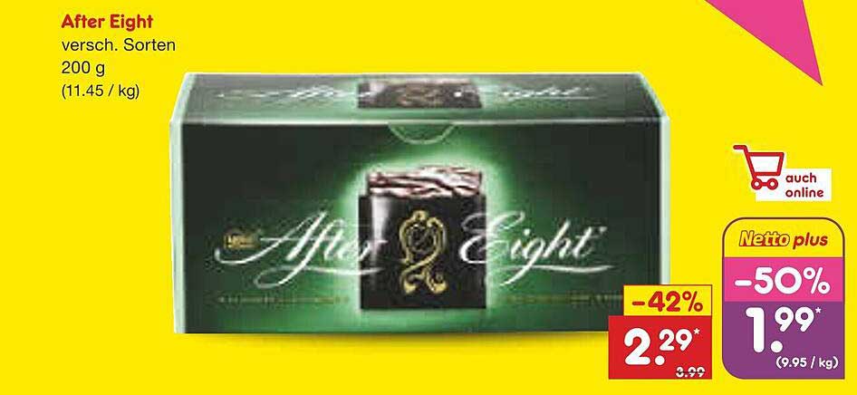 After Eight, Verschiedene Sorten, 200 G Angebot bei Netto Marken ...