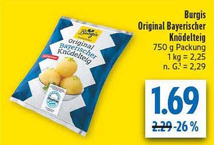 Burgis Original Bayerischer Knödelteig 750 G Packung Angebot bei diska ...