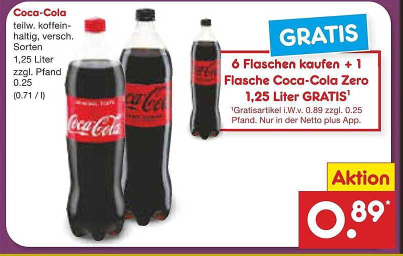 Coca-Cola Und Coca-Cola Zero - 6 Flaschen Kaufen, 1 Flasche Gratis ...