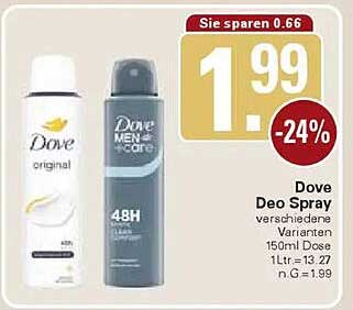 Dove Deo Spray Verschiedene Varianten 150Ml Dose Angebot bei WEZ ...