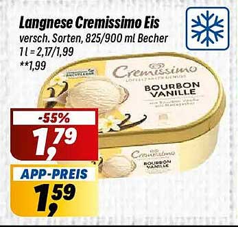 Langnese Cremissimo Eis Bourbon Vanille Angebot bei Simmel - ProspektGuru.de