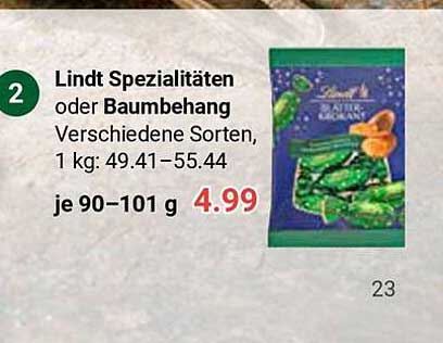 Lindt Spezialitäten Oder Baumbehang - Verschiedene Sorten Angebot bei ...