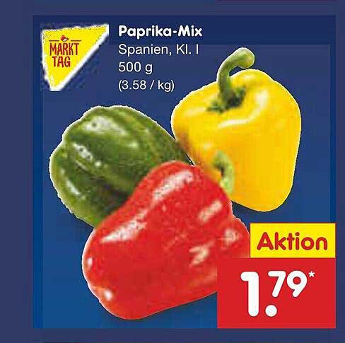Paprika-Mix Spanien, Kl. I 500 G Angebot bei Netto Marken-Discount ...